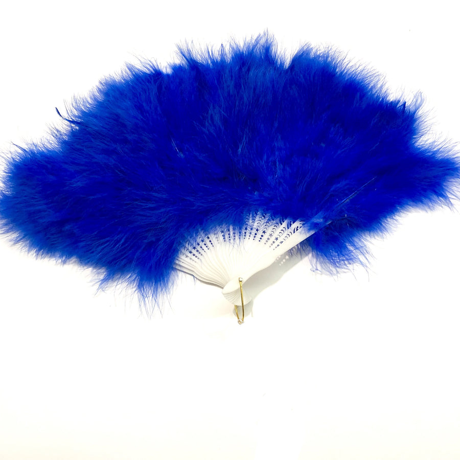 Marabou Large Deluxe Dainty Feather Fan - Royal Blue (Style 1 ...