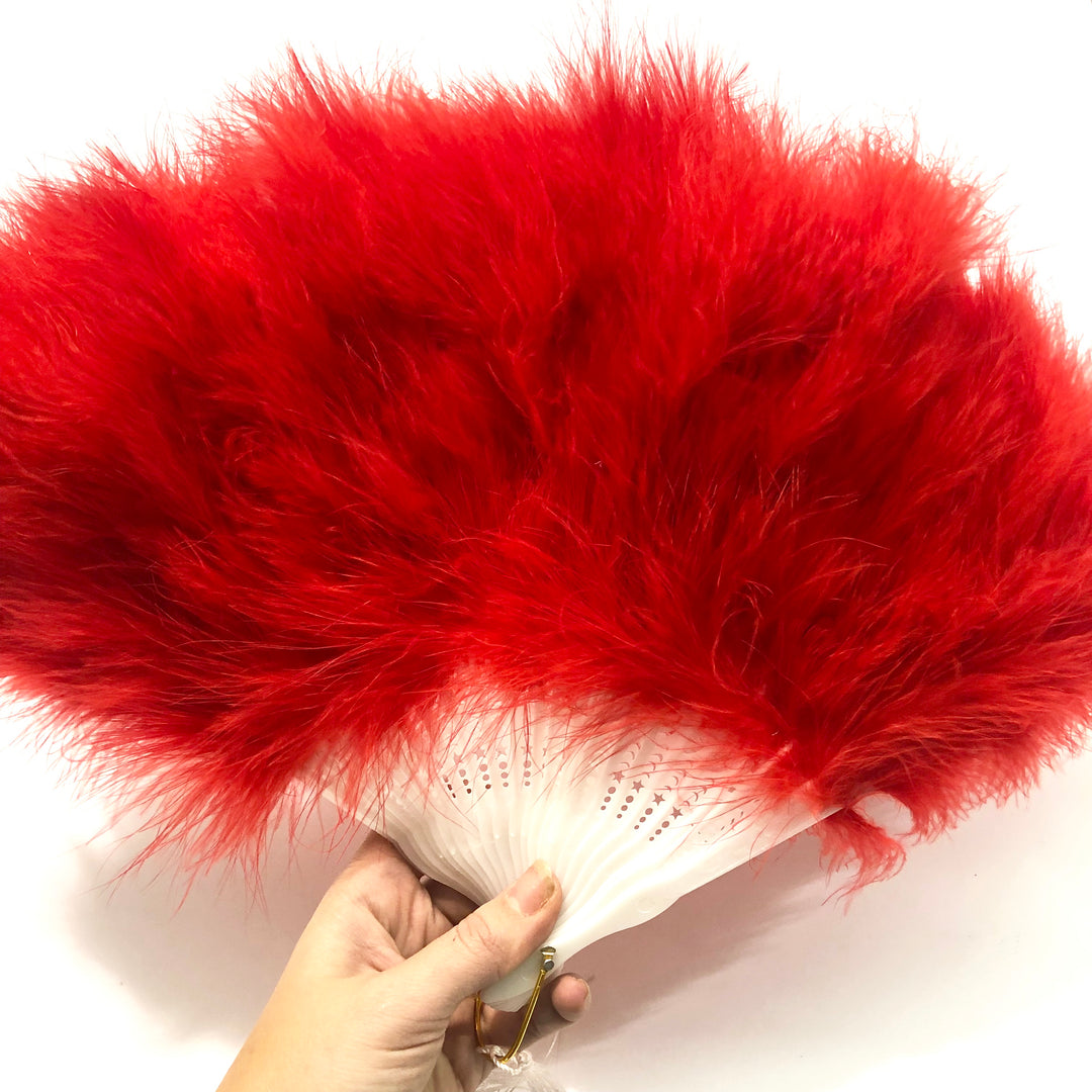 Marabou Large Deluxe Dainty Feather Fan - Red (Style 1) – Feather.com.au