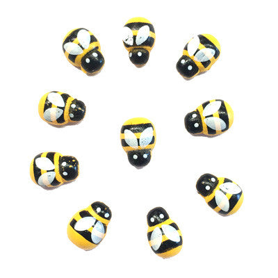 Fairy Garden Terrarium Miniature Wooden Bee's x 100 pcs - Yellow ...