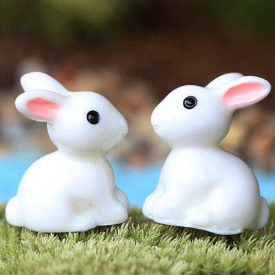 Fairy Garden Terrarium Resin Miniature Rabbit / Bunnies x 2 pcs ((Styl ...