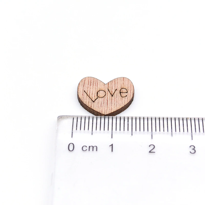 Laser Cut Unfinished Wooden Mini Love Heart Shape x 100 pcs – Feather ...