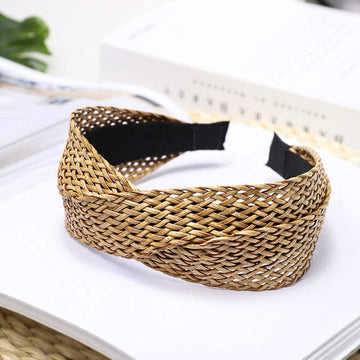 Woven Natural Rattan Headband Style 1 - Natural – Feather.com.au